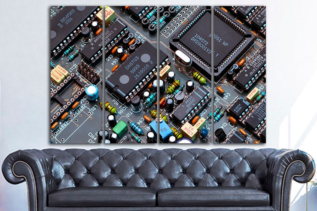 Engineering Circuit Print on Canvas Ready to Hang Component Electronic ...