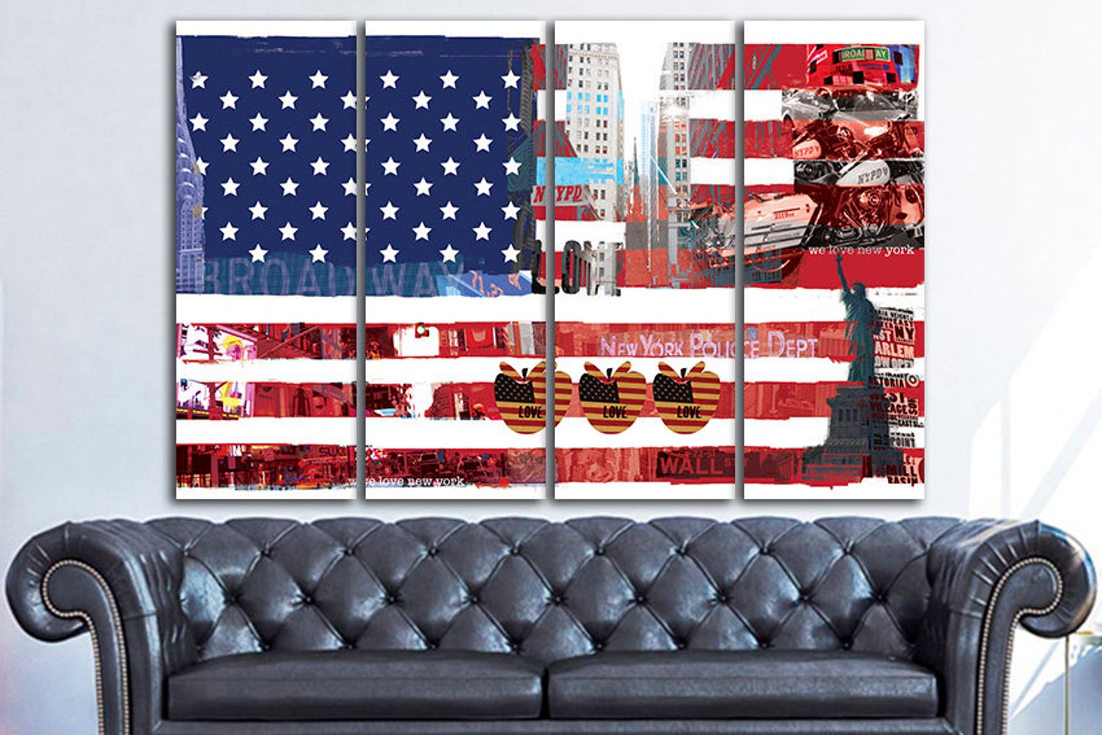 Flag United States Canvas American Flag Print American Flag | Etsy