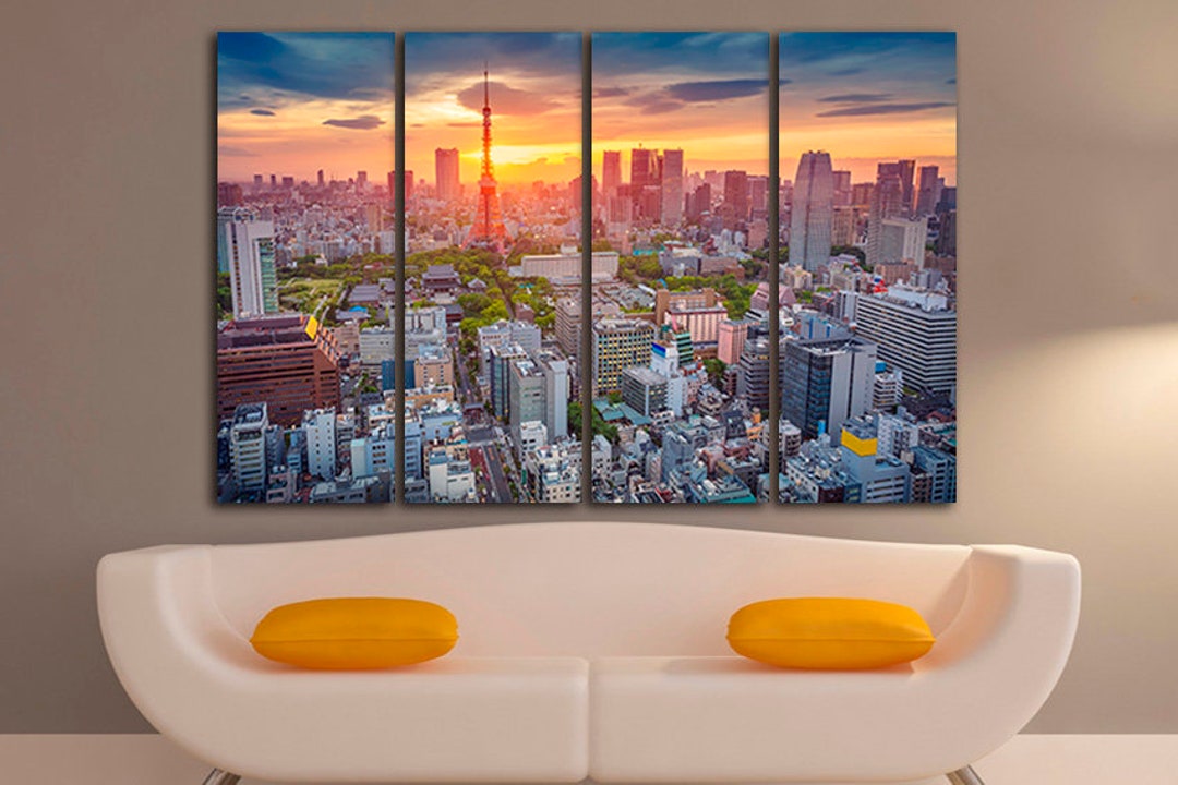 Sunrise in Tokyo Art Japan Print on Canvas Skyline Decor Travel Artwork ...