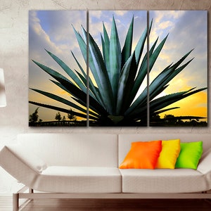 Blue Agave Wall Art Floral Print Agave Decor Agave Canvas Cactus ...
