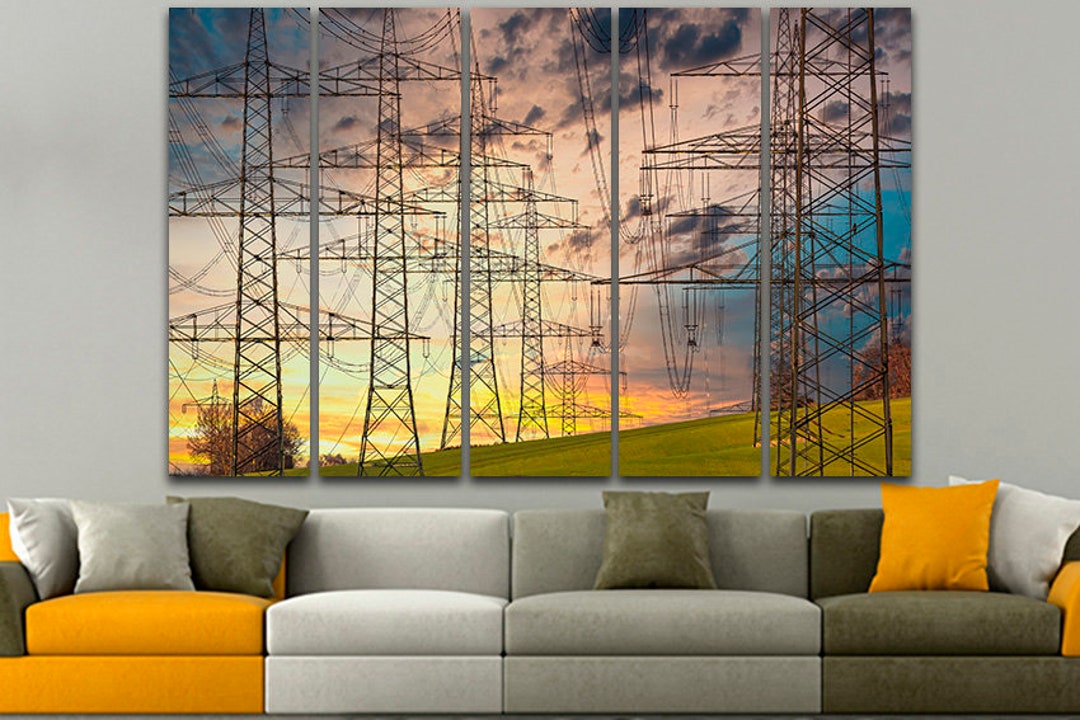 Voltage Decor Lineman Canvas Engine Art Electric Light Photo Electric ...