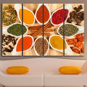 Spices Wall Art Spices Poster Spices Canvas Kitchen Decor Herbs Spice ...