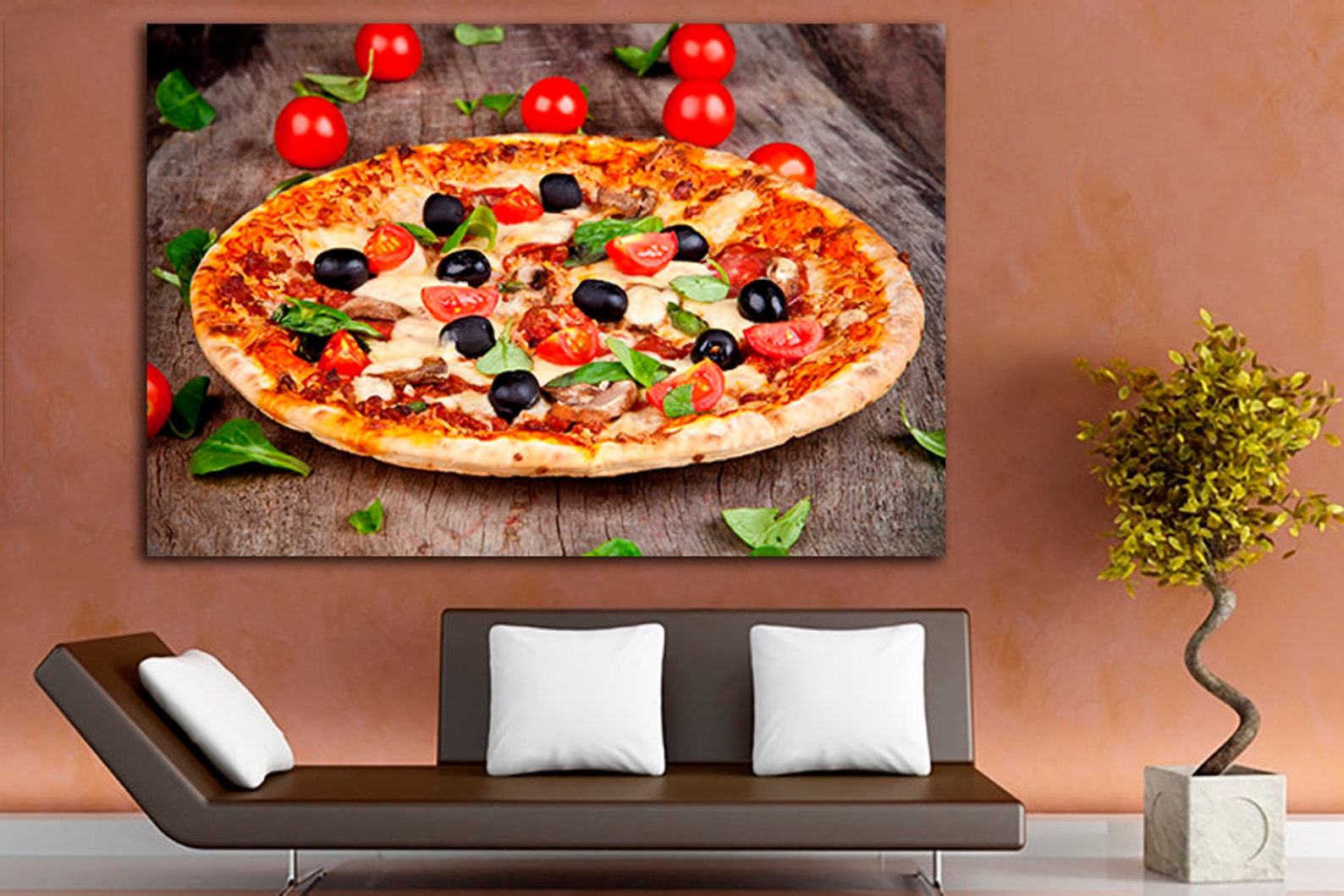 Pizza Digital Print Cafe Wall Art Pizza Canvas Food Home Decor - Etsy