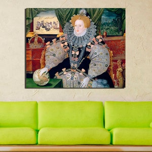 George Gowler Armada Portrait of Elizabeth I Print on Canvas Queen ...
