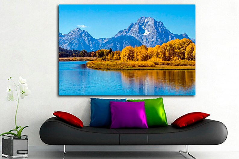 Oxbow Bend Island Art Print on Canvas Ready to Hang National Park Wall ...