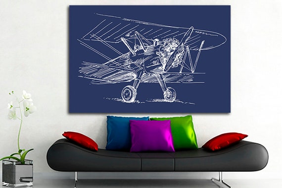 Plane Wall Decor Aviation Canvas Engine Decor Mechanism - Etsy