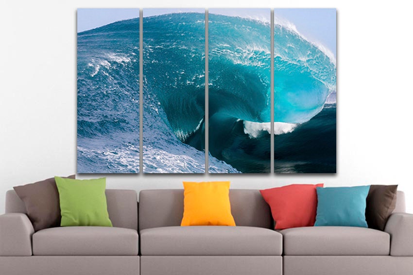 Wave Print Sea Decor Ocean Wall Art Blue Wave Multi Panel Wave - Etsy