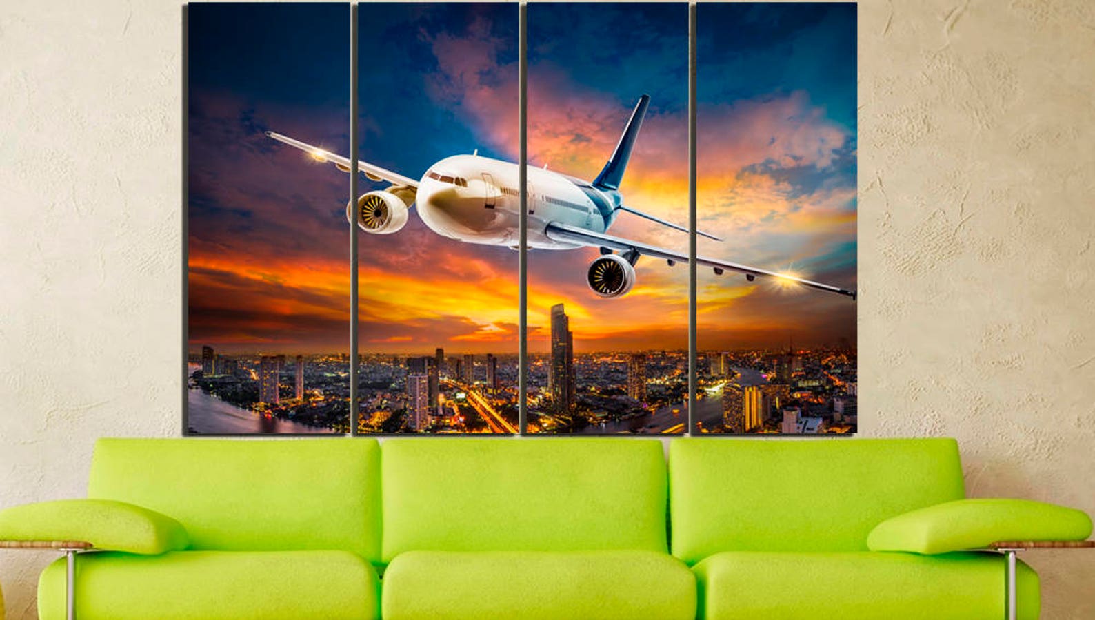 Airplane Airplane Canvas Airplane Print Aviation Canvas Home - Etsy