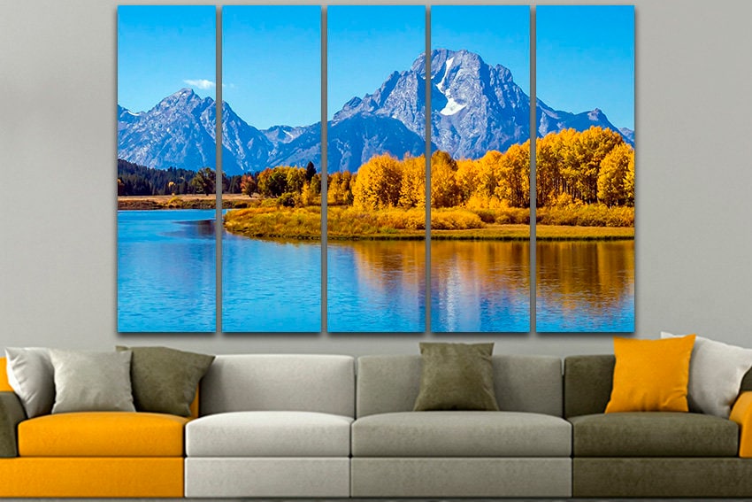 Oxbow Bend Island Art Print on Canvas Ready to Hang National Park Wall ...