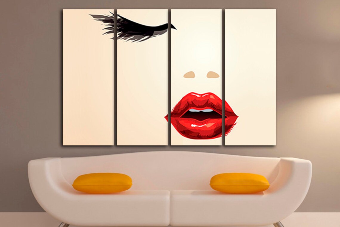 Face Canvas Woman Face Print on Canvas Face Wall Art Salon - Etsy