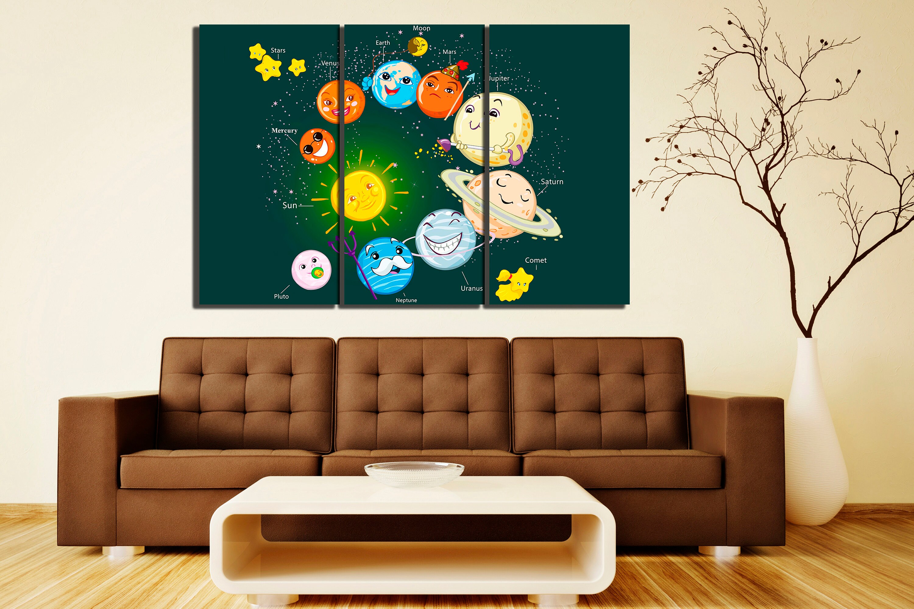 Solar System Planets Canvas Print for Kids Space Wall Art Sun | Etsy