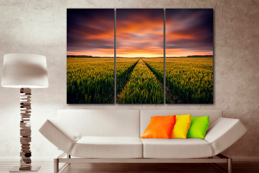 Cornfield Print Field Wall Art 4 Panel Canvas Cornfield Decor - Etsy