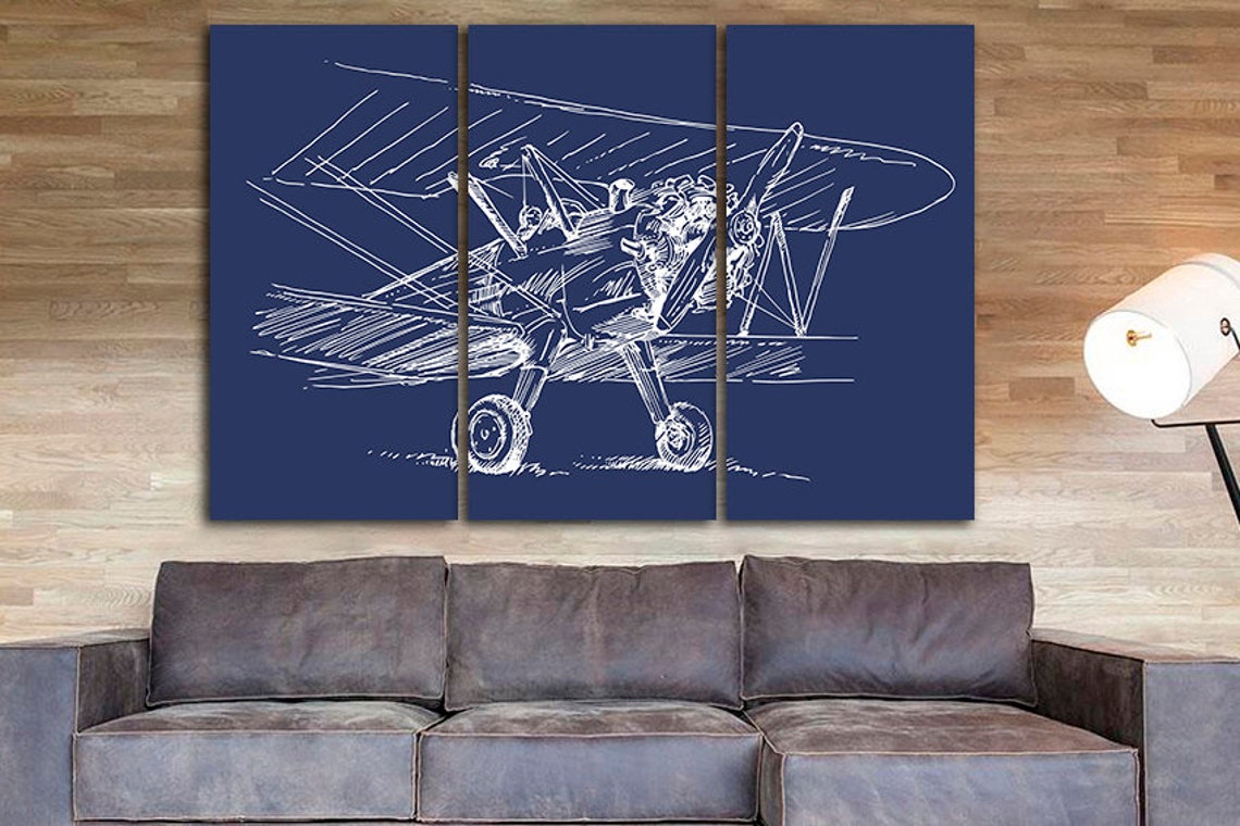 Plane wall decor Aviation canvas Engine decor Mechanism | Etsy