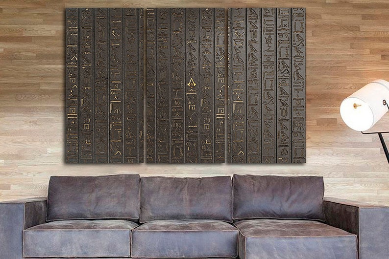 Egyptian Hieroglyphs Canvas Ancient Egypt Wall Art Africa Print Ready ...