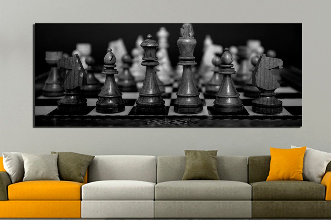 Chess Wall Décor Chess Canvas Game Chess Art Chess Board Print - Etsy