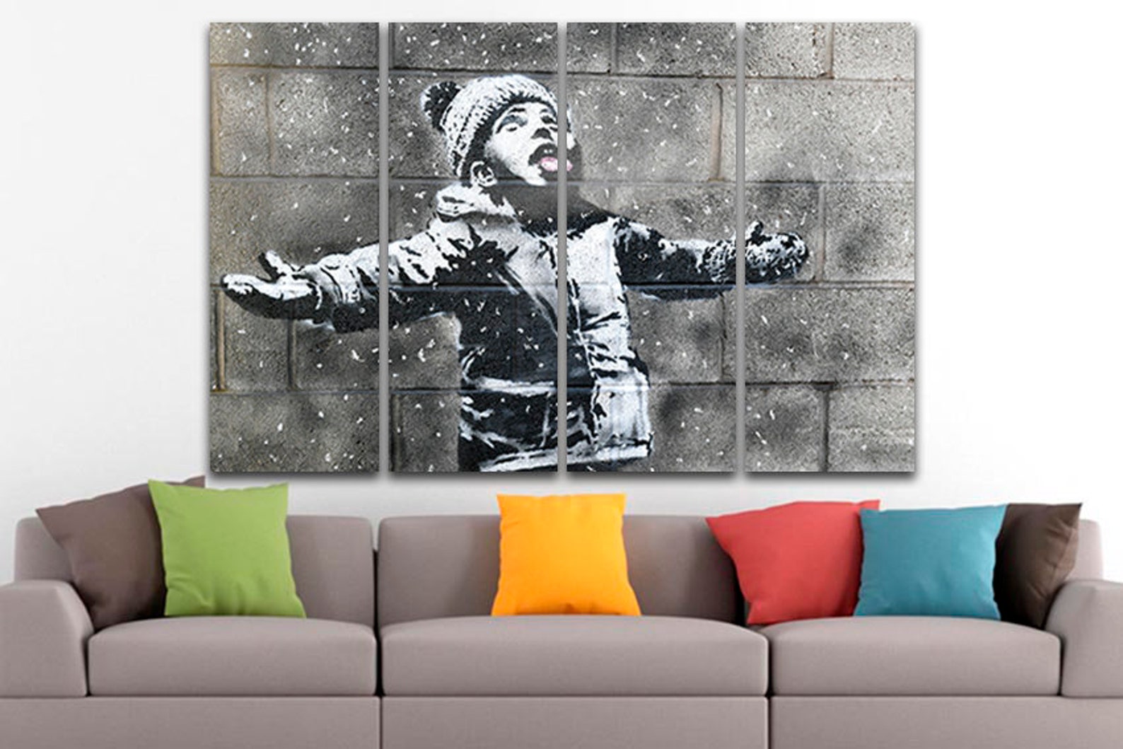 Snow Wall Art Print on Canvas Ash Street Art Graffiti Wall Art - Etsy