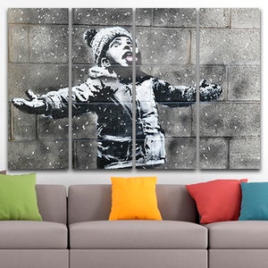 Snow Wall Art Print on Canvas Ash Street Art Graffiti Wall Art Street ...