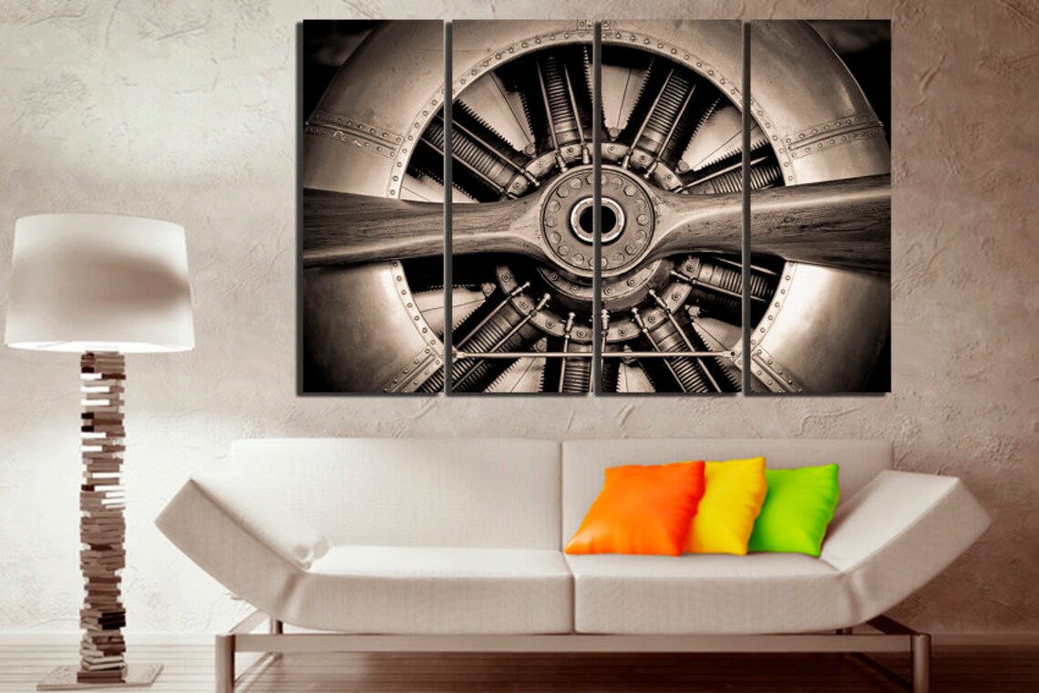 Propeller Canvas Aircraft Wall Decor Aircraft Engine Air | Etsy