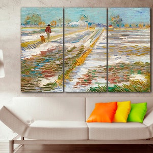 Landscape in the Snow Van Gogh Canvas Reproduction Print Fields of ...
