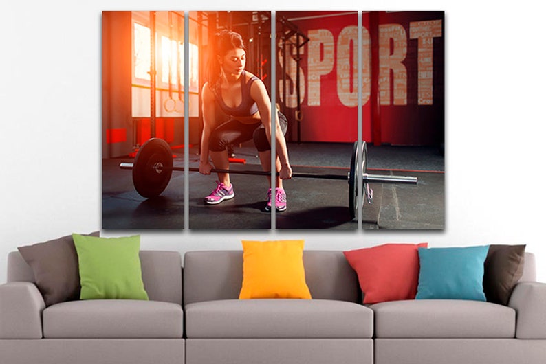 Fitness Girl Canvas Sport Print Workout Art Fitness Art - Etsy