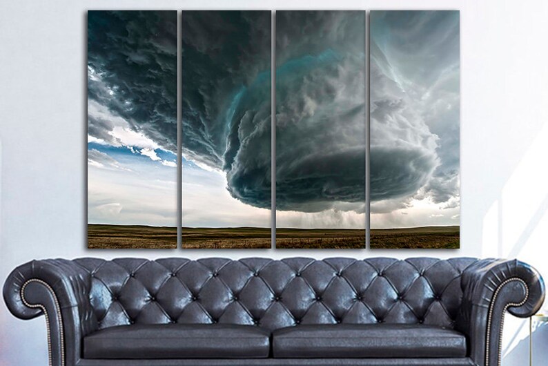 Tornado Canvas Storm Wall Art Weather Décor Tornado Photo Rain Wall ...