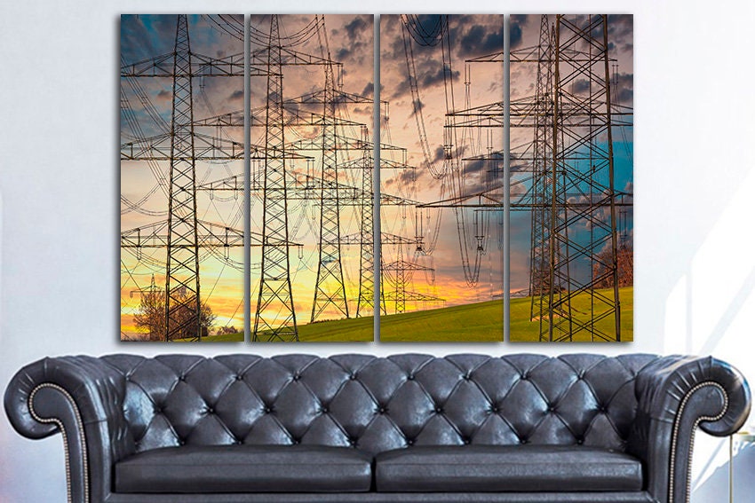Voltage Decor Lineman Canvas Engine Art Electric Light Photo Electric ...