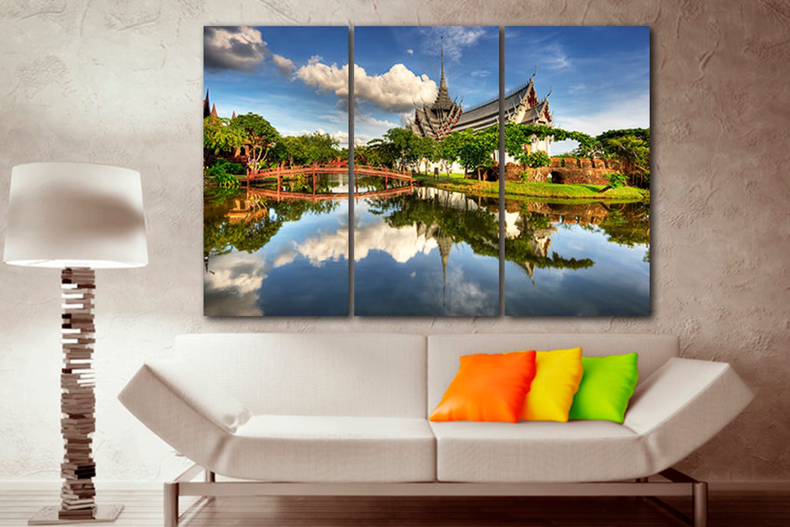 Ancient Siam City Print on Canvas Thailand Temple Art Buddhist Decor Mu ...