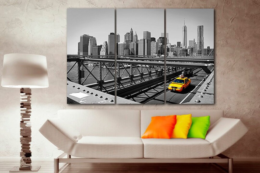 Taxi New York Print Yellow Taxi Art Yellow Taxi Poster New York Wall ...