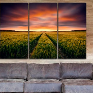 Cornfield Print Field Wall Art 4 Panel Canvas Cornfield Decor Cornfield ...