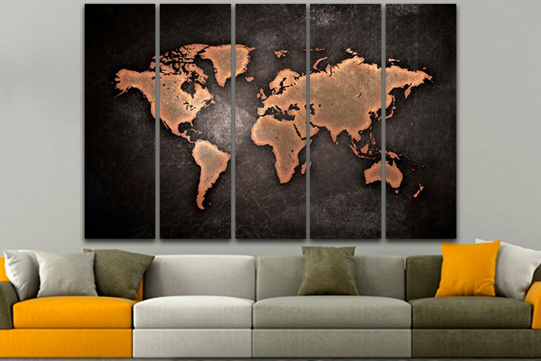 World Map Print Art World Map Print World Map Art World Map on Canvas 5 ...