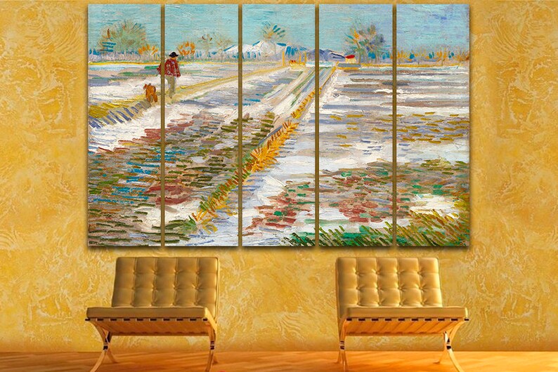 Landscape in the Snow Van Gogh Canvas Reproduction Print Fields of ...