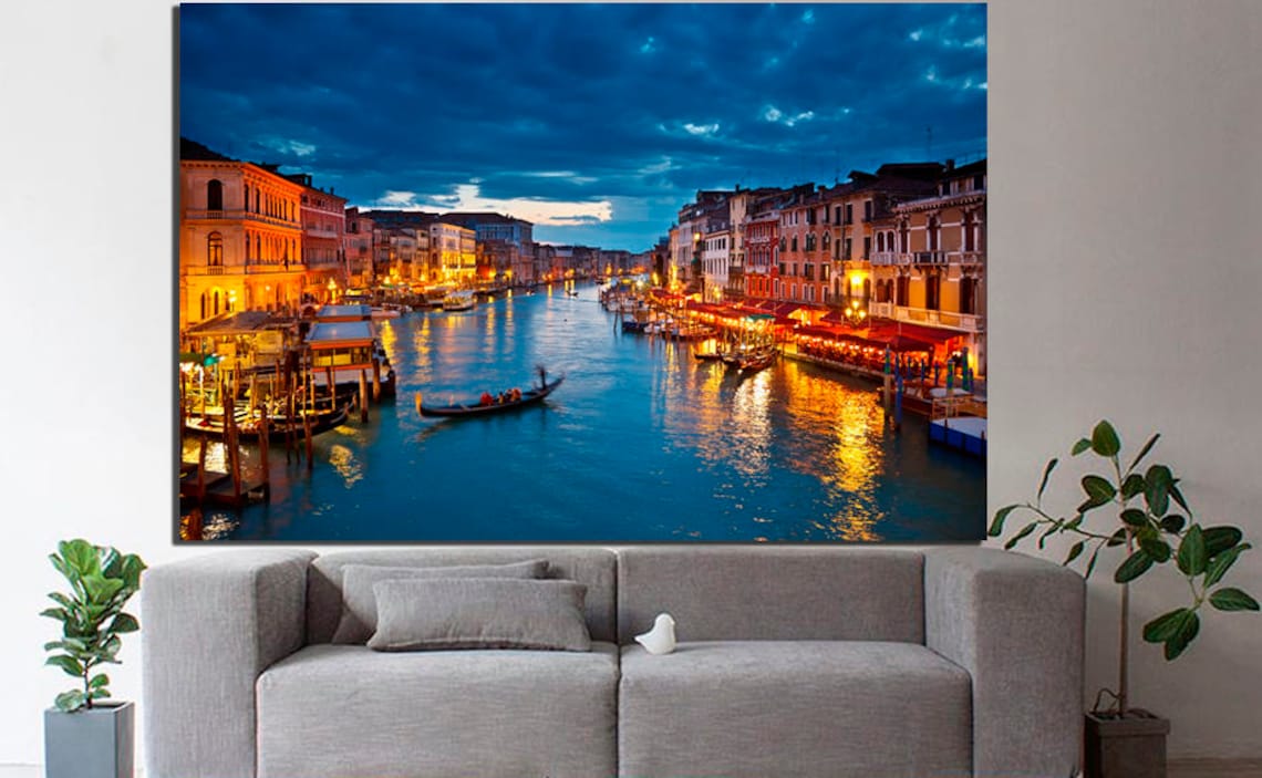 Venice Print Canvas Venice Wall Art Venice Poster Italy Prints River ...