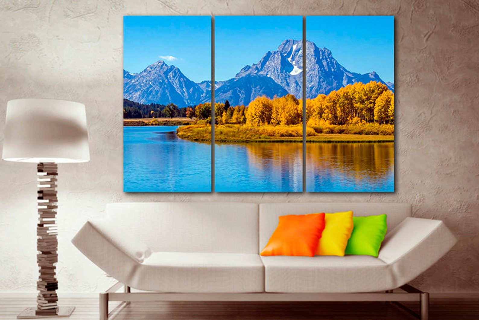 Oxbow Bend Island Art Print on Canvas Ready to Hang National Park Wall ...