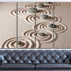 Zen Stone Wall Print on Canvas Ready to Hang Yoga Room Décor Sand Wall ...