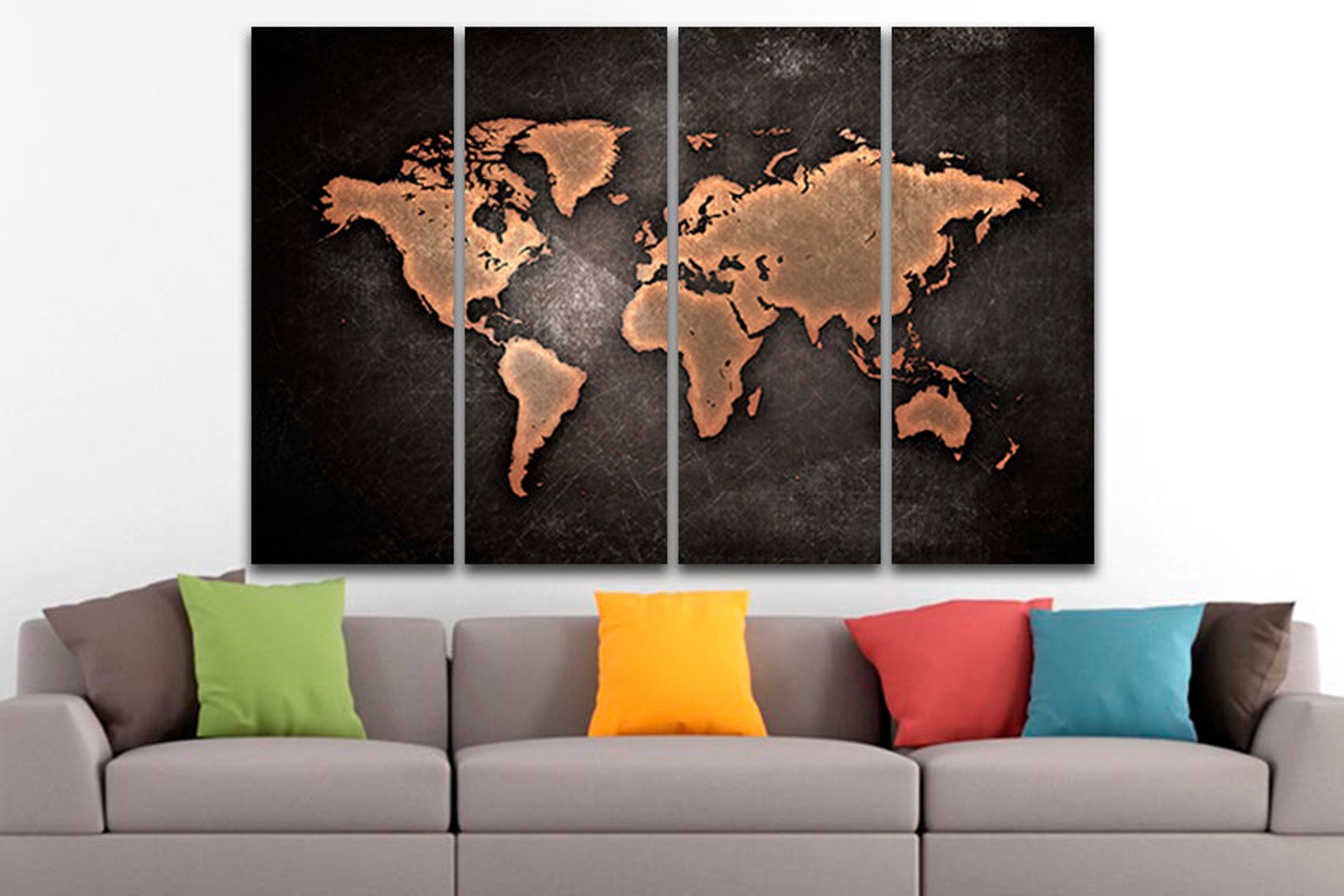 World Map Print Art World Map Print World Map Art World Map on Canvas 5 ...