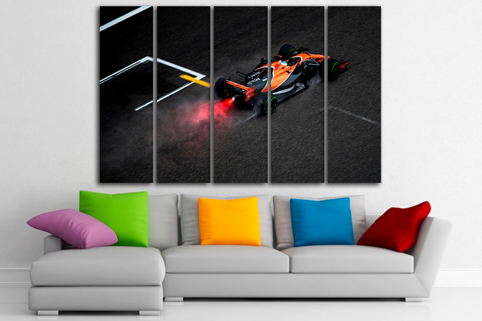 Racing Sport Car Print F1 Canvas Speed Wall Décor Mans Cave Art Play ...
