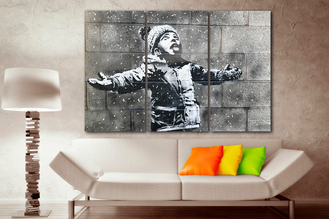 Snow Wall Art Print on Canvas Ash Street Art Graffiti Wall Art Street ...