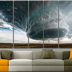 Tornado Canvas Storm Wall Art Weather Décor Tornado Photo Rain Wall ...