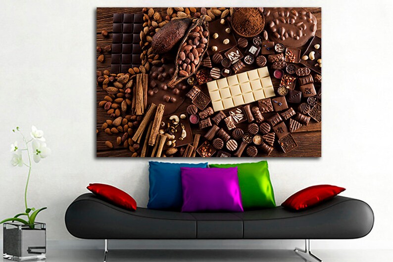 Chocolate Print on Canvas Candy Cocoa Delicious Chocolate - Etsy
