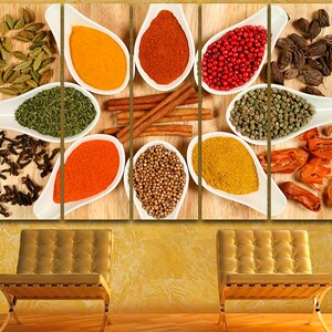 Spices Wall Art Spices Poster Spices Canvas Kitchen Decor Herbs Spice ...