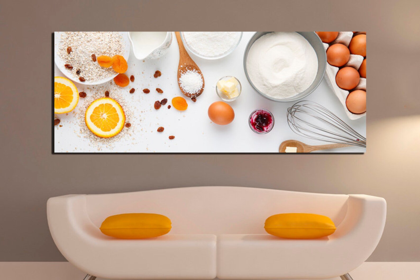 Cooking Canvas Culinary Wall Print Flour Wall Décor Egg Restaurant Art ...