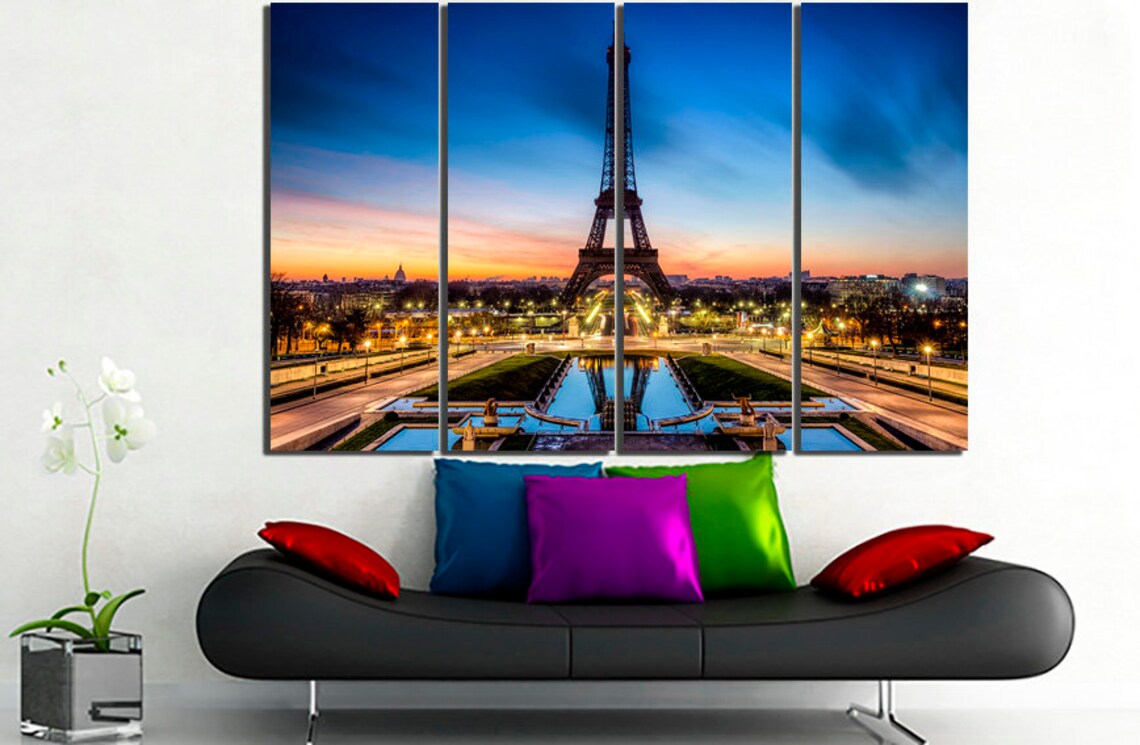 Large Paris Wall Art France Canvas Print Tour Eiffel Paris | Etsy