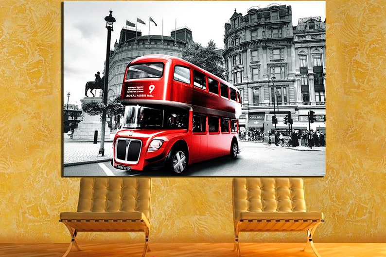 Bus Red London Bus Print Bus Canvas Bus Red Poster Gift for | Etsy