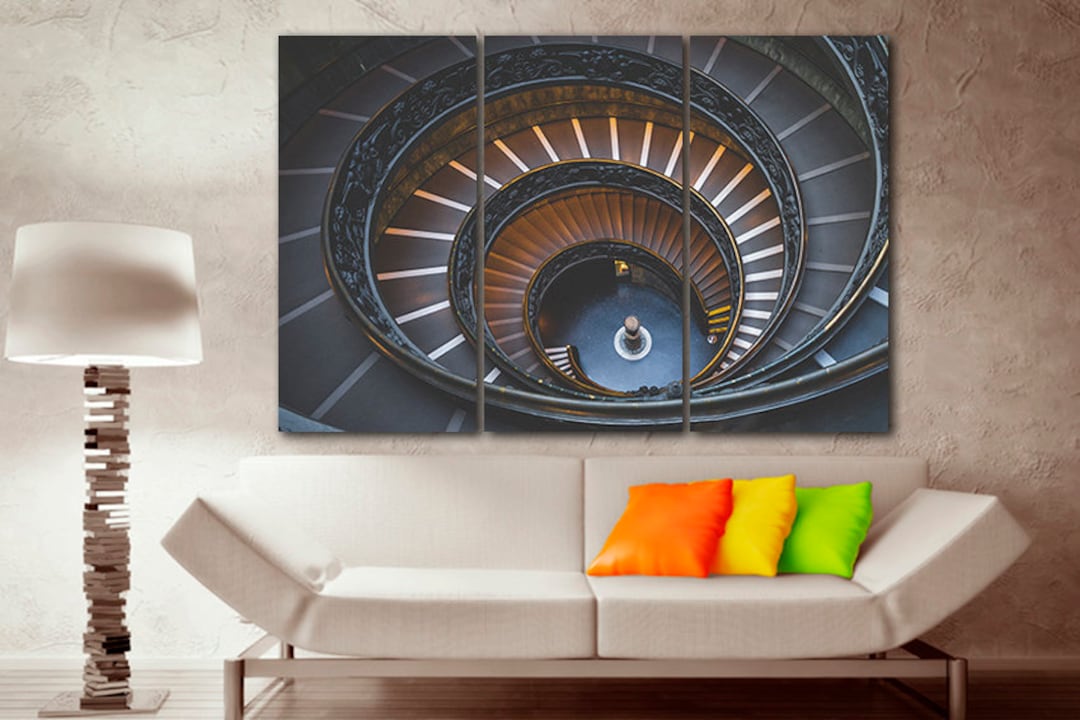 Architectural Print Wall Art Canvas Stair Print Antique Decor Abstract ...