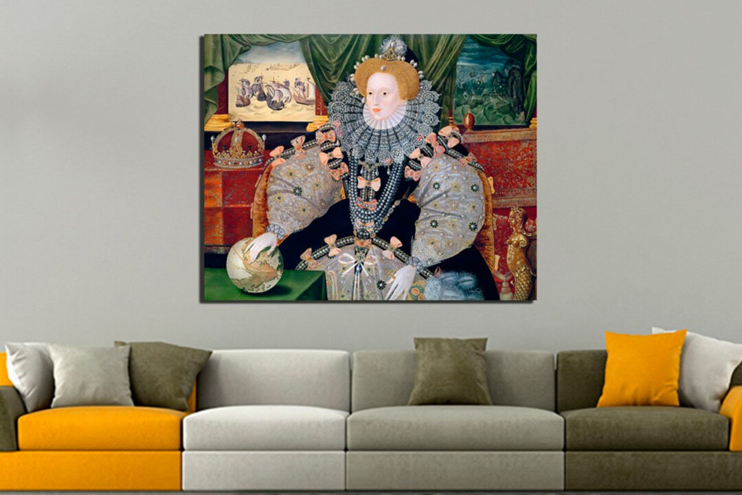 George Gowler Armada Portrait of Elizabeth I Print on Canvas Queen ...