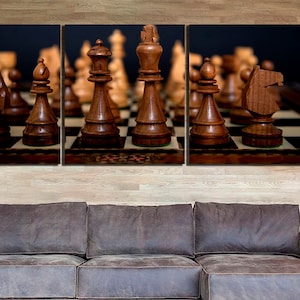 Chess Wall Décor Chess Canvas Game Chess Art Chess Board Print ...