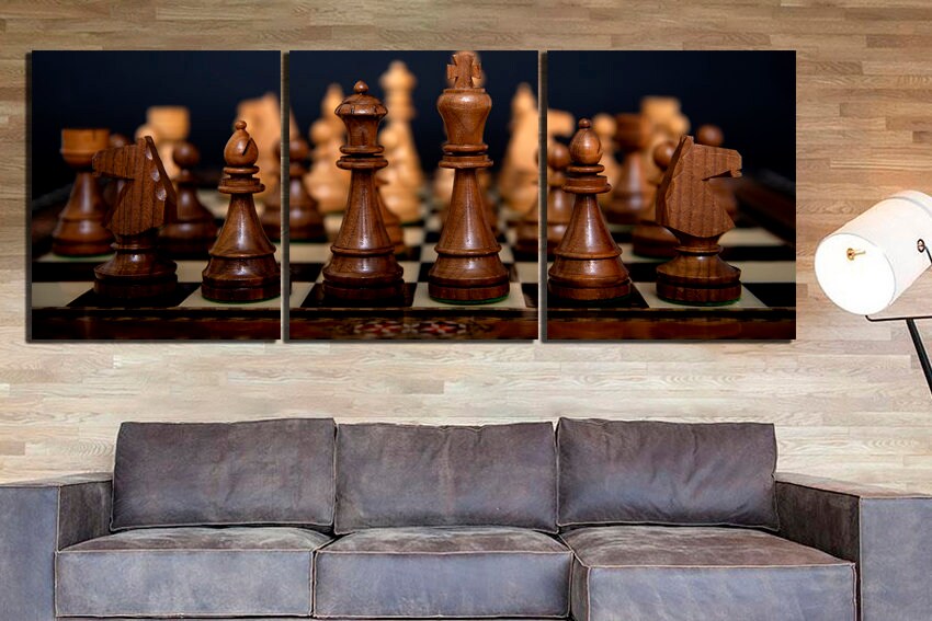 Chess Wall Décor Chess Canvas Game Chess Art Chess Board Print - Etsy