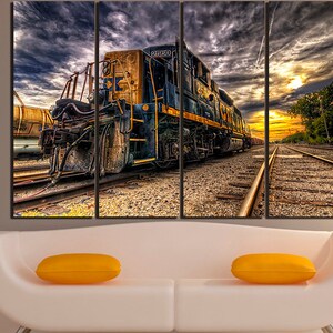 Train Canvas Print Locomotive Decor Train Photo Art Train Home Decor ...