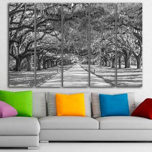 Wall Art Canvas Oak Trees Avenue of Oaks Forest Wall Decor Forest ...