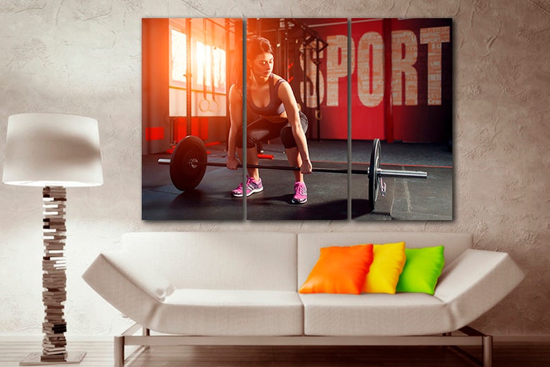 Fitness Girl Canvas Sport Print Workout Art Fitness Art - Etsy